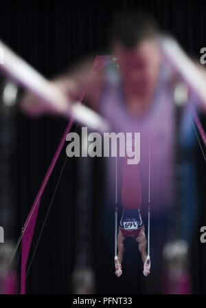 Jakarta. 22nd Aug, 2018. Chen Yile of China competes during the Floor ...