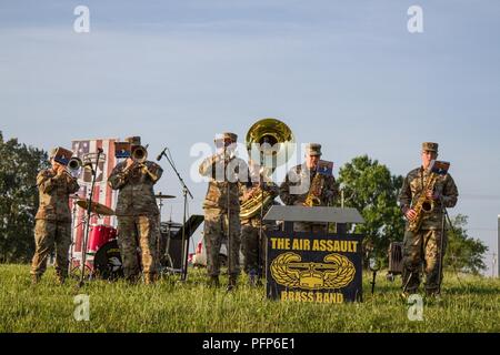 The 101st Airborne Division Band performs the division song while the ...