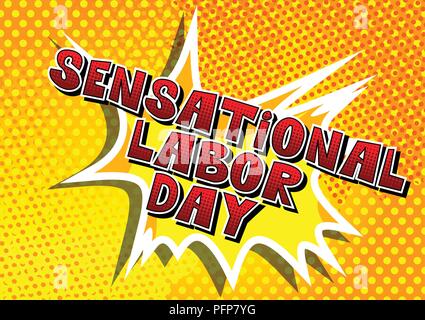 Labor Day - Comic book style word on abstract background Stock Vector ...