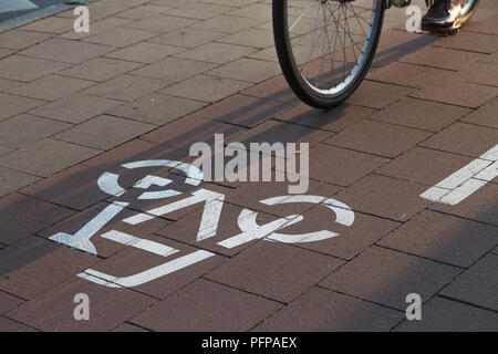 Pictogram on a bike path Stock Photo - Alamy