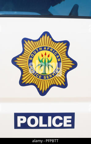 Close up view of the South Africa crest and match details during the ...