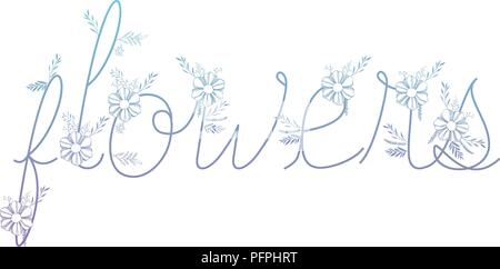 word flowers with leafs decoration Stock Vector Image & Art - Alamy