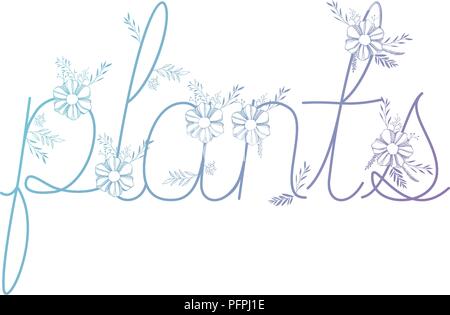 word plants with leafs decoration Stock Vector Image & Art - Alamy