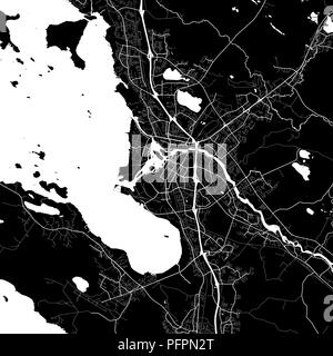 Background Oulu map, Finland, white and light grey city poster. Vector ...