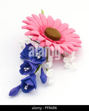 Gerbera and freesia cake decorations, edible Stock Photo - Alamy