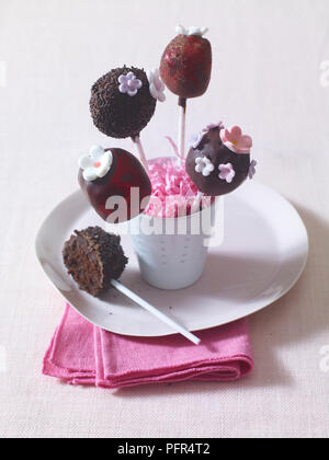 A close-up shot of cake pops on a foil plate Stock Photo - Alamy