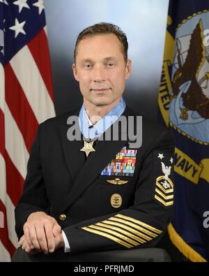 (May 25, 2018) The Medal of Honor certificate of retired Master Chief ...