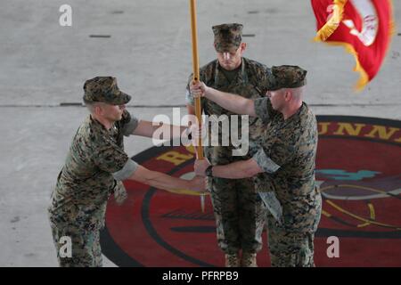 Lt. Col. Jason Donovan, left, prepares to tag-in Cpl. Trystan Jordan in ...