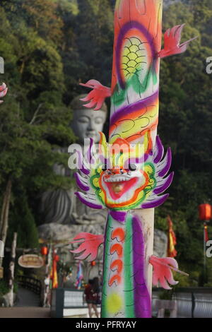 giant colorful carved dragon joss sticks Stock Photo - Alamy