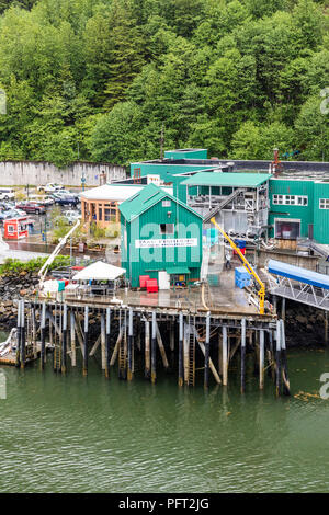 USA, Alaska, Juneau, Taku Harbor State Marine Park, Aerial view of ...