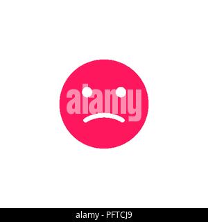 Angry emoji anthropomorphic face. Red smile isolated on a white ...