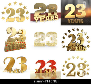 Set of number 23 (number twenty-three) celebration design. Anniversary ...