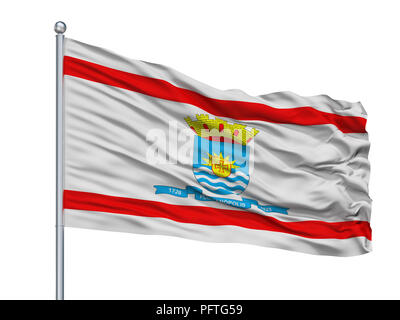 Florianopolis City Flag, Brasil, Isolated On White Background Stock ...