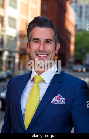 Single Caucasian Business Man Enthusiastically Poses For Picture Stock ...