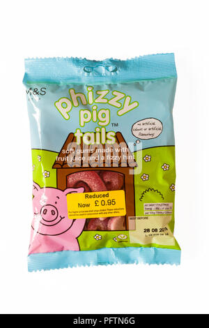 Packet of M&S phizzy pig tails percy pig sweets limited edition to ...