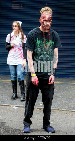 Participants of the Zombie Walk, public march of people dressed as ...