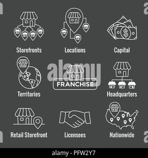 Global franchise business icon. Flat illustration of global franchise ...