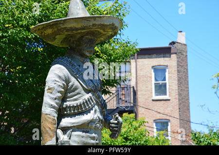 Statue of Emiliano Zapata in a park and plaza adjacent to Chicago's ...