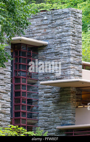 Falling Water, Frank Lloyd Wright designed home masterpiece, rural ...