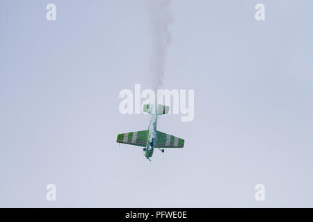 Novosibirsk, Russia - August 5, 2018: Long angle view of Yak-54 in the ...