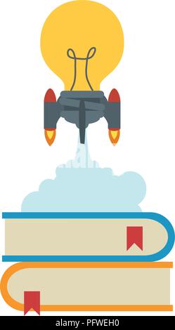 bulb rocket launcher with books Stock Vector Image & Art - Alamy