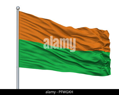 Torva City Flag On Flagpole, Country Estonia, Isolated On White ...