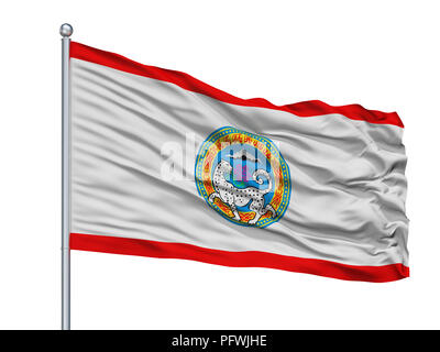 Almaty City Flag, Kazakhstan, Isolated On White Background Stock Photo ...