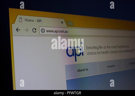 Australian Pharmaceutical Industries (API) Website Homepage Stock Photo ...