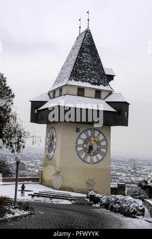 The High Castle clock tower overlooking Fussen old town in Southern ...
