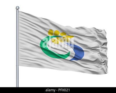 Isa City Flag, Japan, Kagoshima Prefecture, Isolated On White ...