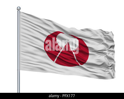 Ogori City Flag, Japan, Fukuoka Prefecture, Isolated On White ...