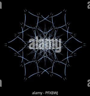 Snowflakes for the new year. Collection of linear round figures, as the ...