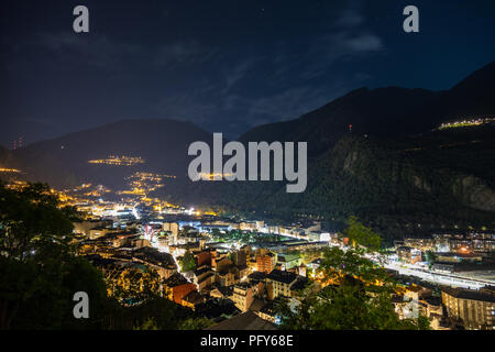 City skyline at night, Andorra La Vella, Andorra Stock Photo - Alamy
