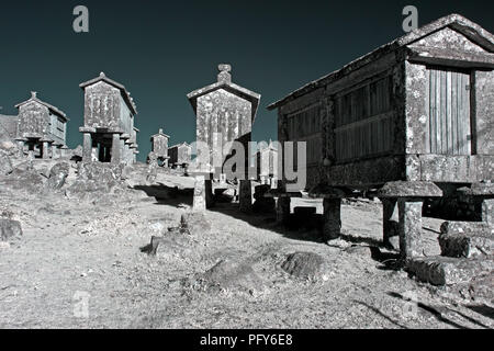 Espigueiros - old stone barns - from Lindoso, a mountain village from ...