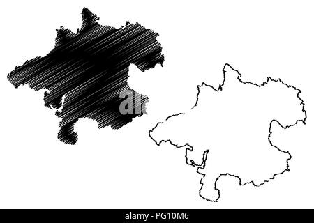 Upper Austria (Republic of Austria, Austro-Bavarian) map vector ...