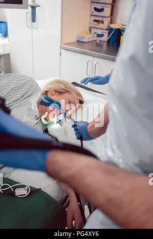 Endoscope in doctor`s hand during medical test Stock Photo - Alamy