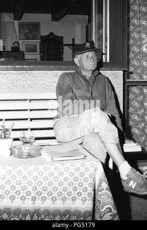 The writer Bohumil Hrabal in his summer house in Kersko near Prague ...