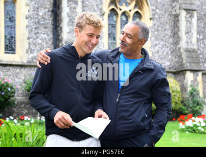 Alex Clayton celebrates with his father Olympic gold medalist Daley ...
