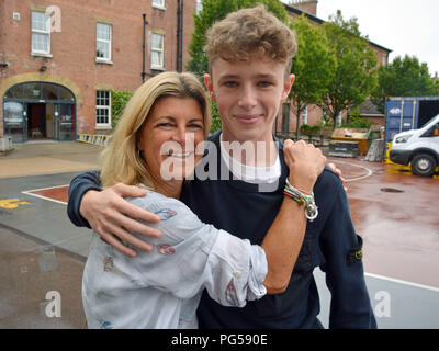 Finn Elliot, star of The Crown TV series, collects his GCSE results at ...