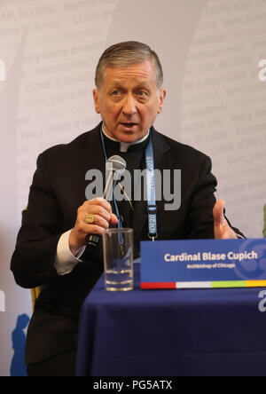 Archbishop of Chicago, Cardinal Blase Cupich answers a journalist's ...