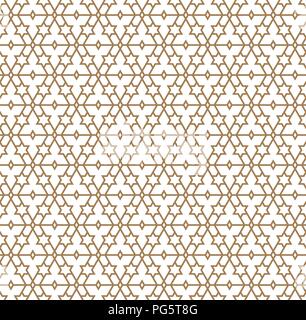 Seamless pattern in golden average lines.Based on arabic geometric ...
