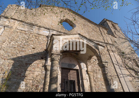 Ruins of church destroyed by earthquake, Baiardo, Province of Imperia ...