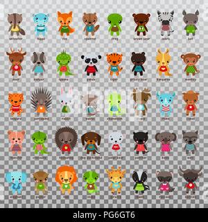 panda crocodile rhino hippo monkey koala and bird jungle animals ...