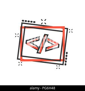 Api technology icon in comic style. Algorithm cartoon vector ...