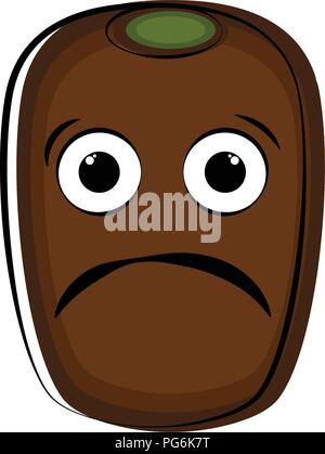 Sad kiwi fruit , illustration, vector on white background Stock Vector ...