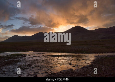Sunset, Lake Zorkul Protected Area, Tajikistan Stock Photo - Alamy