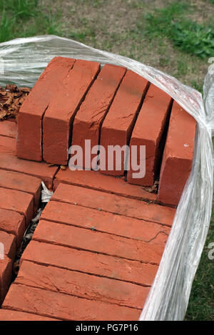 Old traditional reclaimed red brick wall background Stock Photo - Alamy