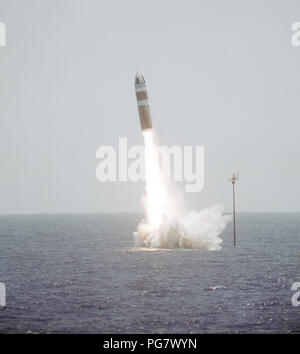 A UGM-73 Poseidon missile is launched from the nuclear-powered ...