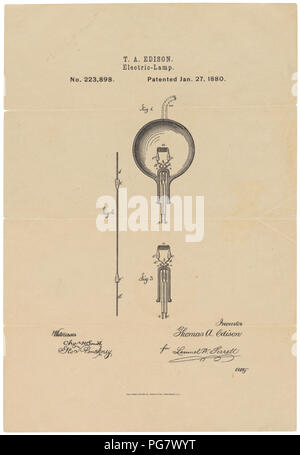 This is the printed patent drawing for the incandescent light bulb ...