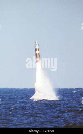 The US Army launches a Pershing II battlefield support missile on a ...